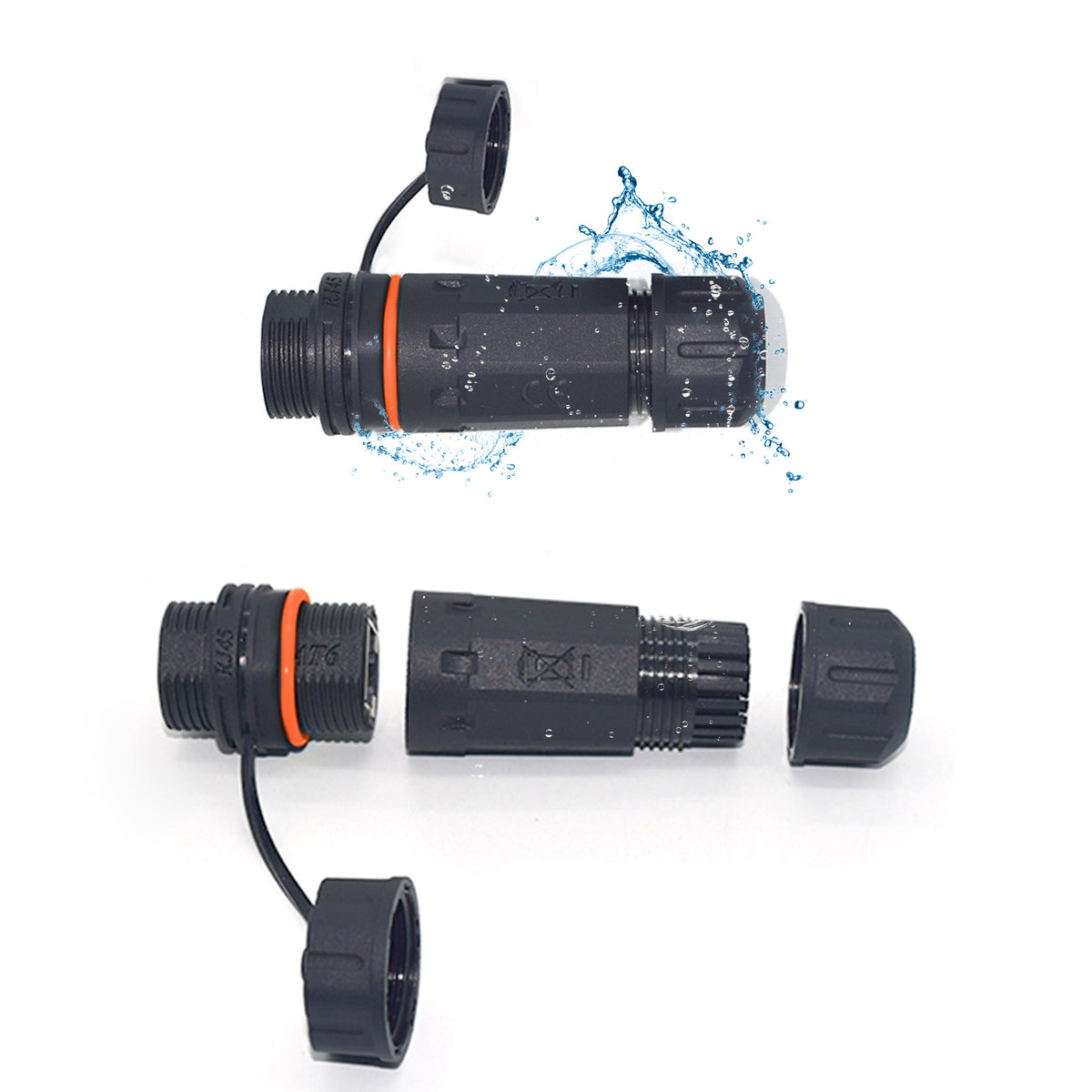 Waterproof RJ45 Coupler IP68 Shielded Female/Female for CAT6 CAT5 2-Pa ...